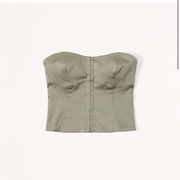 Abercrombie & Fitch | Tops | Nwtaf Cream Satin Strapless Hookandeye Corset | Poshmark